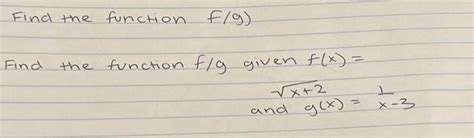 solved find the function f g find the function f g given