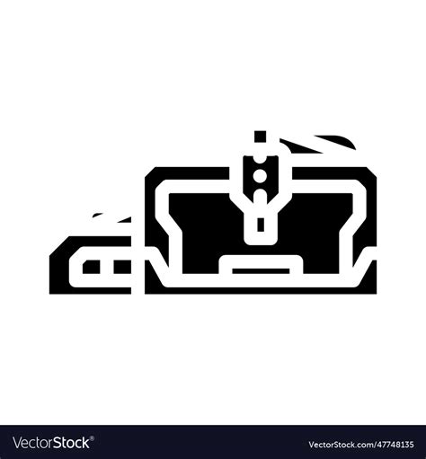 Cnc Machine Tool Work Glyph Icon Royalty Free Vector Image