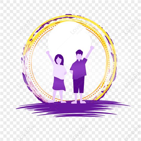 황금 원의 배경에 인물 일러스트기호골든스티커 Png 일러스트 무료 다운로드 Lovepik