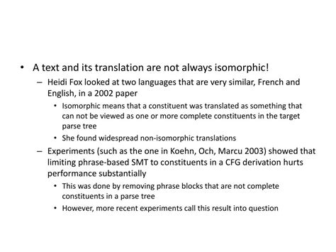Ppt Statistical Machine Translation Part Ix Better Word Alignment Morphology And Syntax