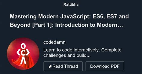 Mastering Modern JavaScript: ES6, ES7 and Beyond [Part 1]: - Thread from codedamn @codedamncom ...