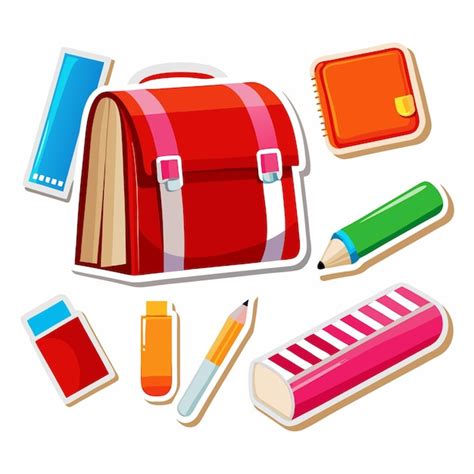 School Elements Collection Sticker Design 16 Premium Ai Generated Vector