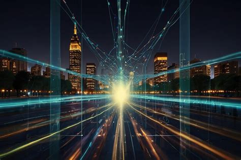 Premium Photo Data Nexus Citys Central Hub Of Neural Network Streams