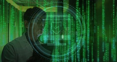 Image Of Binary Coding Data Processing With Asian Male It Technician By