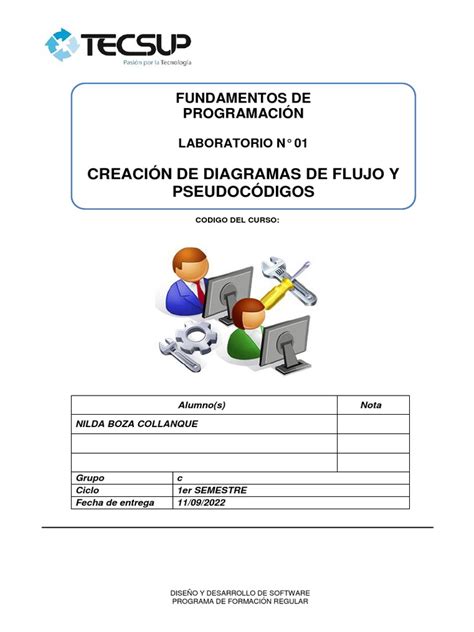 Lab 01 Creación De Diagramas De Flujo Y Pseudocódigos Pdf Algoritmos Programación De