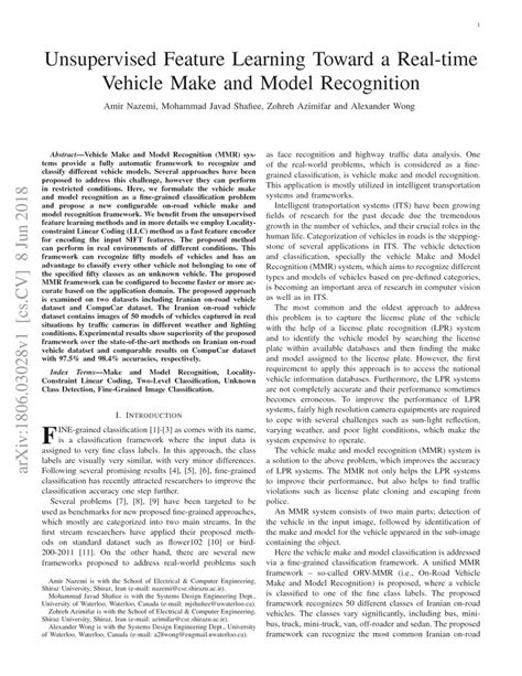 Unsupervised Feature Learning Toward A Real Time Vehicle Make And Model