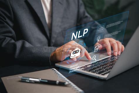 professional with ai and nlp graphics highlighting cutting edge tech