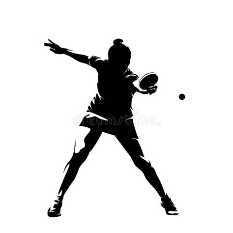 Jugadora De Tenis De Mesa Mujer Jugando Al Ping Pong Frente A La