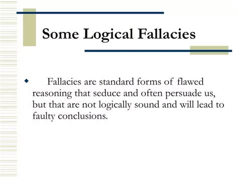 PPT Some Logical Fallacies PowerPoint Presentation Free Download ID 70741