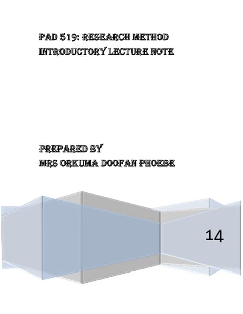 Pdf Introductory Lecture Note