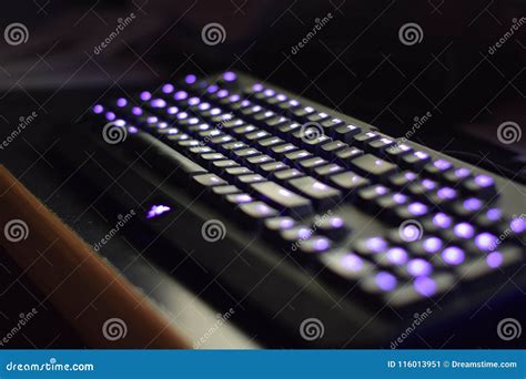 Lighted Computer Keyboard Stock Image Image Of Keyboard 116013951