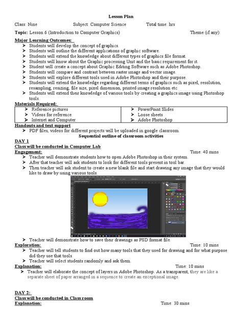 Chapter 6 Lesson Plan Introduction To Computer Graphics Pdf Adobe Photoshop Graphics