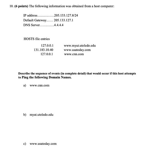 Solved Use The Right IP Address And Other Information Given Chegg Com
