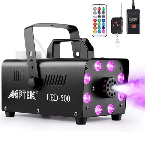 Smoke Machine Agptek Fog Machine With 13 Colorful Led Lights Effect 500w And 2000cfm Fog With