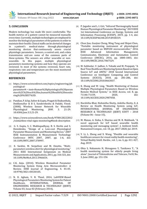 A Review Of Physiological Parameters Monitoring Systems Pdf