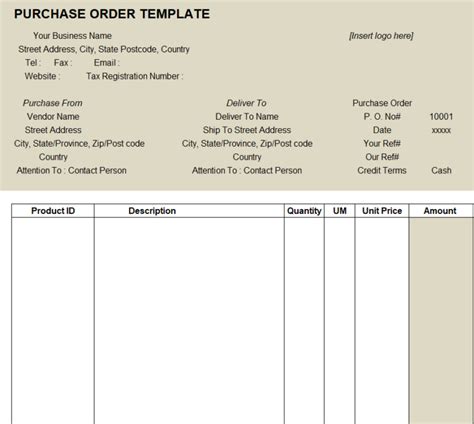 30 Best Purchase Order Templates In Excel Day To Day Email