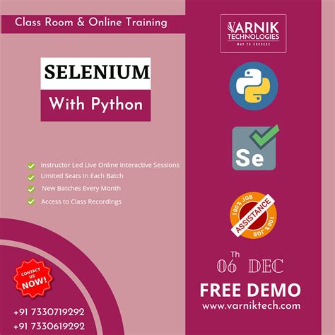 Varnik Technologies 👉attend Free Demo On Selenium With Python Online