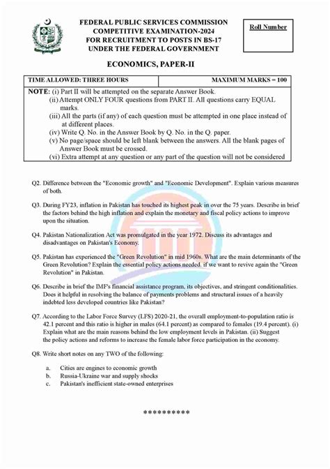 Css Economics Paper Ii 2024 Legalversity