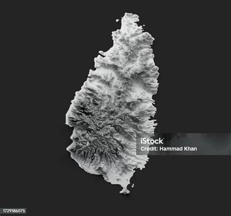 세인트 루시아 지도 깃발 음영 구호 색상 높이 지도 검정 배경 3d 그림 0명에 대한 스톡 사진 및 기타 이미지 0명 3차원 형태 강 Istock