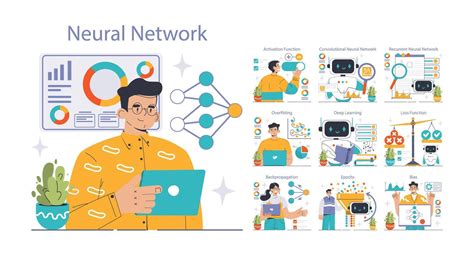 Neural Network Set Flat Vector Illustration 42585285 Vector Art At Vecteezy