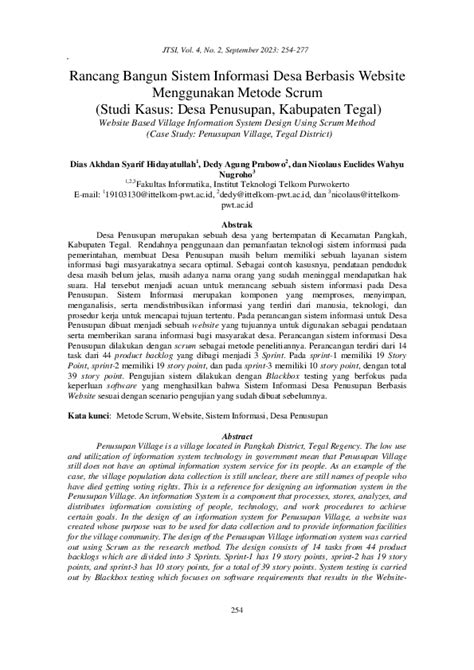 Pdf Rancang Bangun Sistem Informasi Desa Berbasis Website Menggunakan Metode Scrum