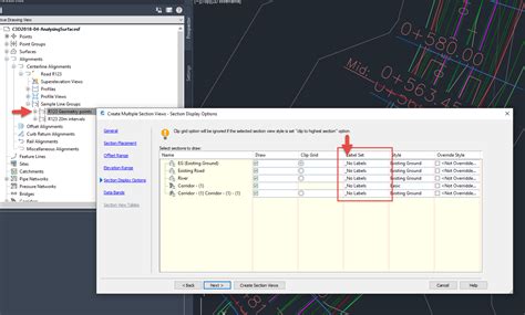 auto descriptions for section views at alignment geometry autodesk