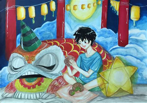 Vẽ tranh về đề tài Trung Thu đơn giản lễ hội vui nhộn và đẹp nhất