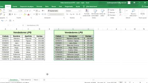 Excel Concatenar Tabla Dinamica Y Macro YouTube