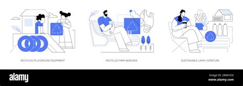 Products From Recycled Materials Abstract Concept Vector Illustrations