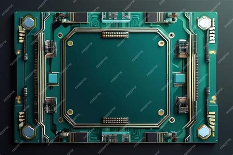 Robotics Circuit Board Background With Copy Space Frame Mockup Premium Ai Generated Image