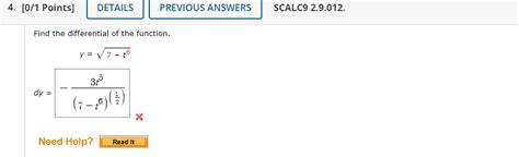 Solved Find The Differential Of The Function Chegg