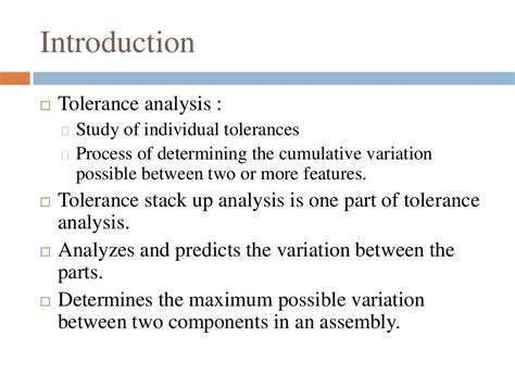 Tolerance Stack Up Analysis