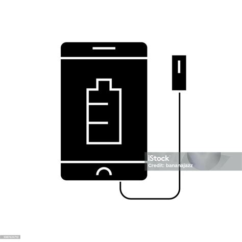 전화 충전 검은 벡터 개념 아이콘입니다 평면 그림 기호 충전 전화 Usb 케이블에 대한 스톡 벡터 아트 및 기타 이미지 Usb 케이블 개념 금융 Istock