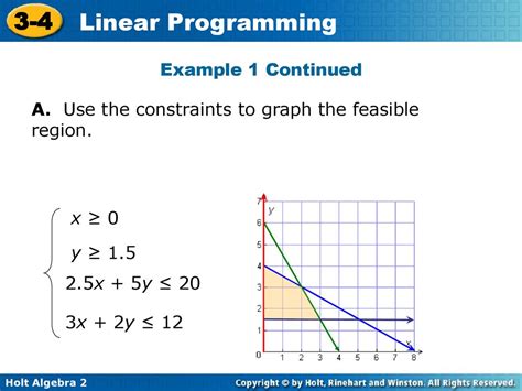 3 4 linear programming warm up lesson presentation lesson quiz ppt