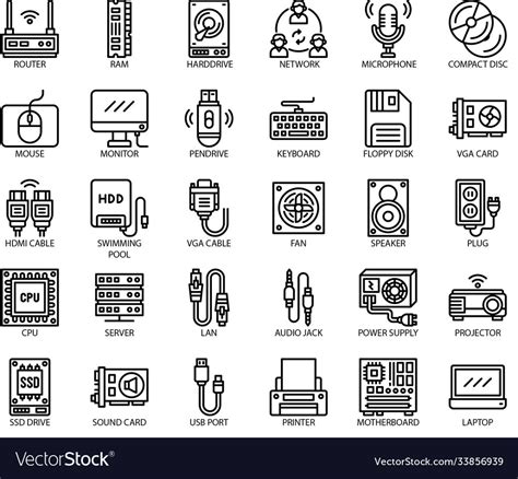 Computer Hardware Royalty Free Vector Image Vectorstock