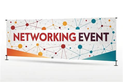 Colorful Networking Event Banner With Geometric Design And Connected Dots Stock Image Image Of