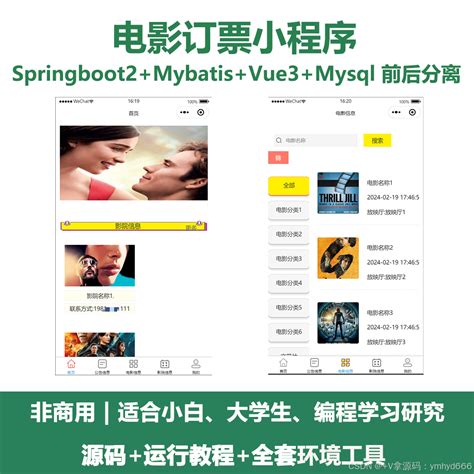 电影订票微信小程序源码 Springbootvue 前后分离 Csdn博客