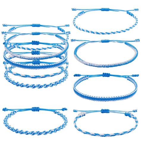 Ornaland 5 Pcs 5 Styles Nylon Thread Woven Braided Bracelets Set