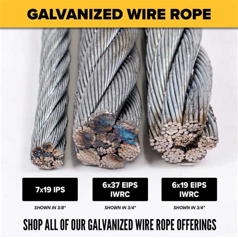 12 6x19 Iwrc Galvanized Wire Rope 500 Coil 26600 Lbs Bs
