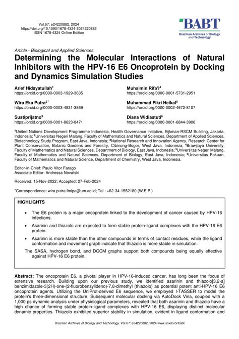 Pdf Determining The Molecular Interactions Of Natural Inhibitors With