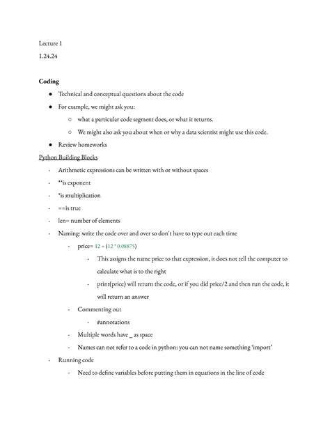 Data Science Notes Lecture 1 1 Coding Technical And Conceptual