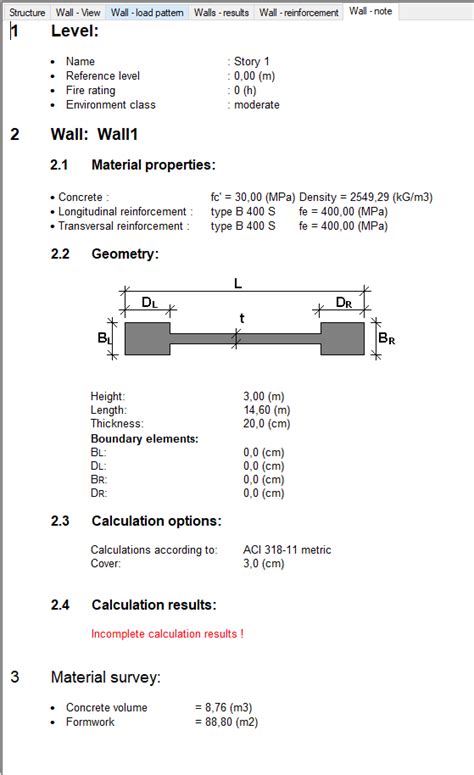 Solved Rc Wall Incomplete Calculation Results Autodesk Community