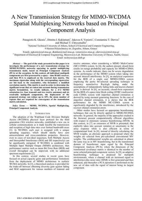 Pdf A New Transmission Strategy For Mimo Wcdma Spatial Multiplexing