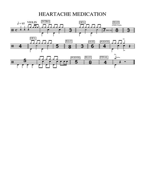 Heartache Medication Violin Sheet Music Pdf