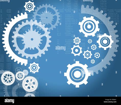 Abstract Blue Background With Cogs Stock Photo Alamy