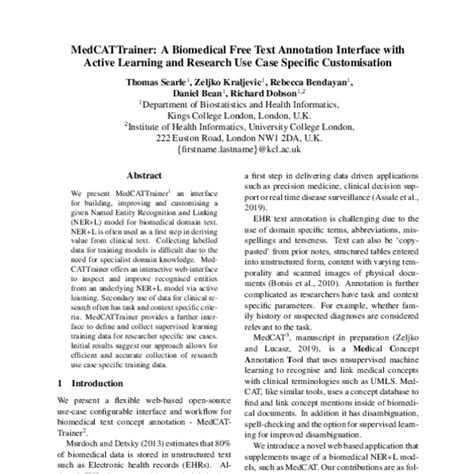 Medcattrainer A Biomedical Free Text Annotation Interface With Active