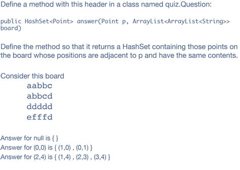 Java Hashset Writing Code Quiz Need Help Here Is