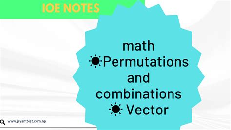 Permutations And Combinations And Vectorioe Note Library