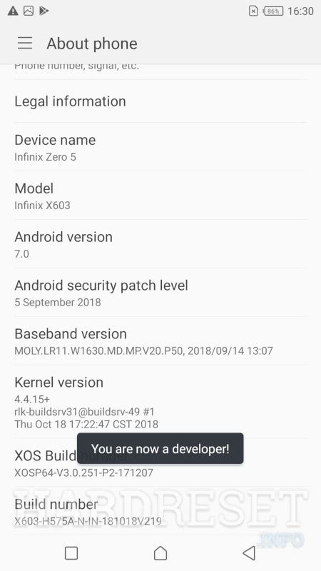 How To Get To And Enable Developer Options On INFINIX Smart HardReset Info