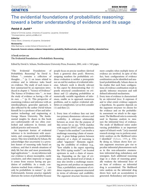 PDF The Evidential Foundations Of Probabilistic Reasoning Toward A Better Understanding Of